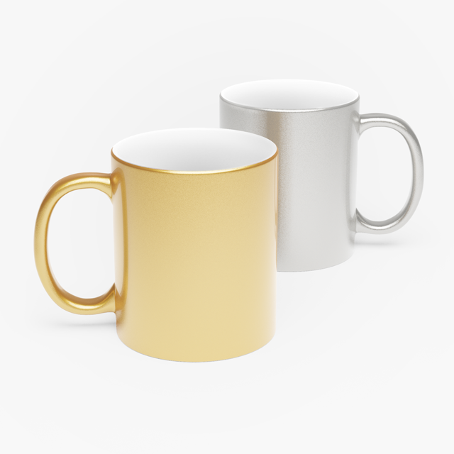 Personalized Metallic Coffee Mug | Silver, Gold Coating