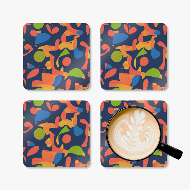 Personalized Coaster Set | 4-Piece, High Gloss Top