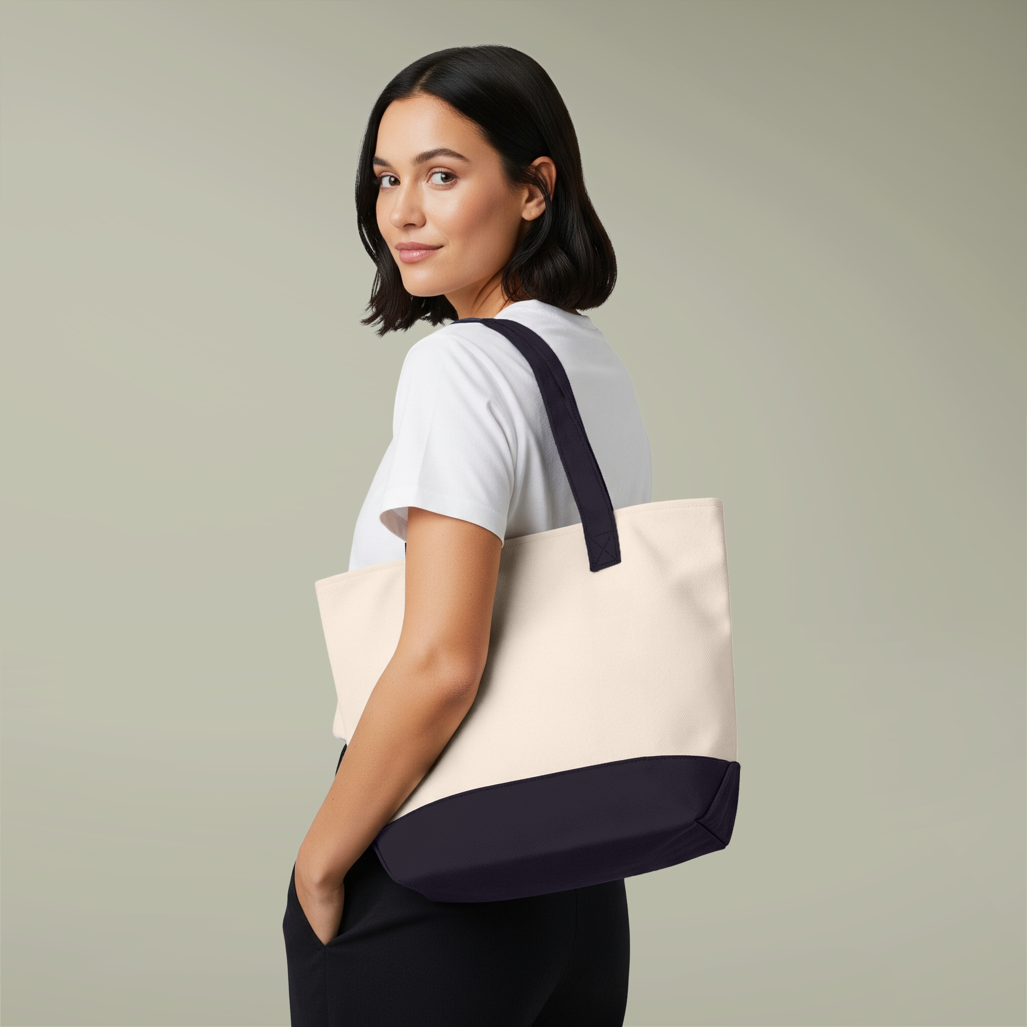 Zippered Canvas Tote