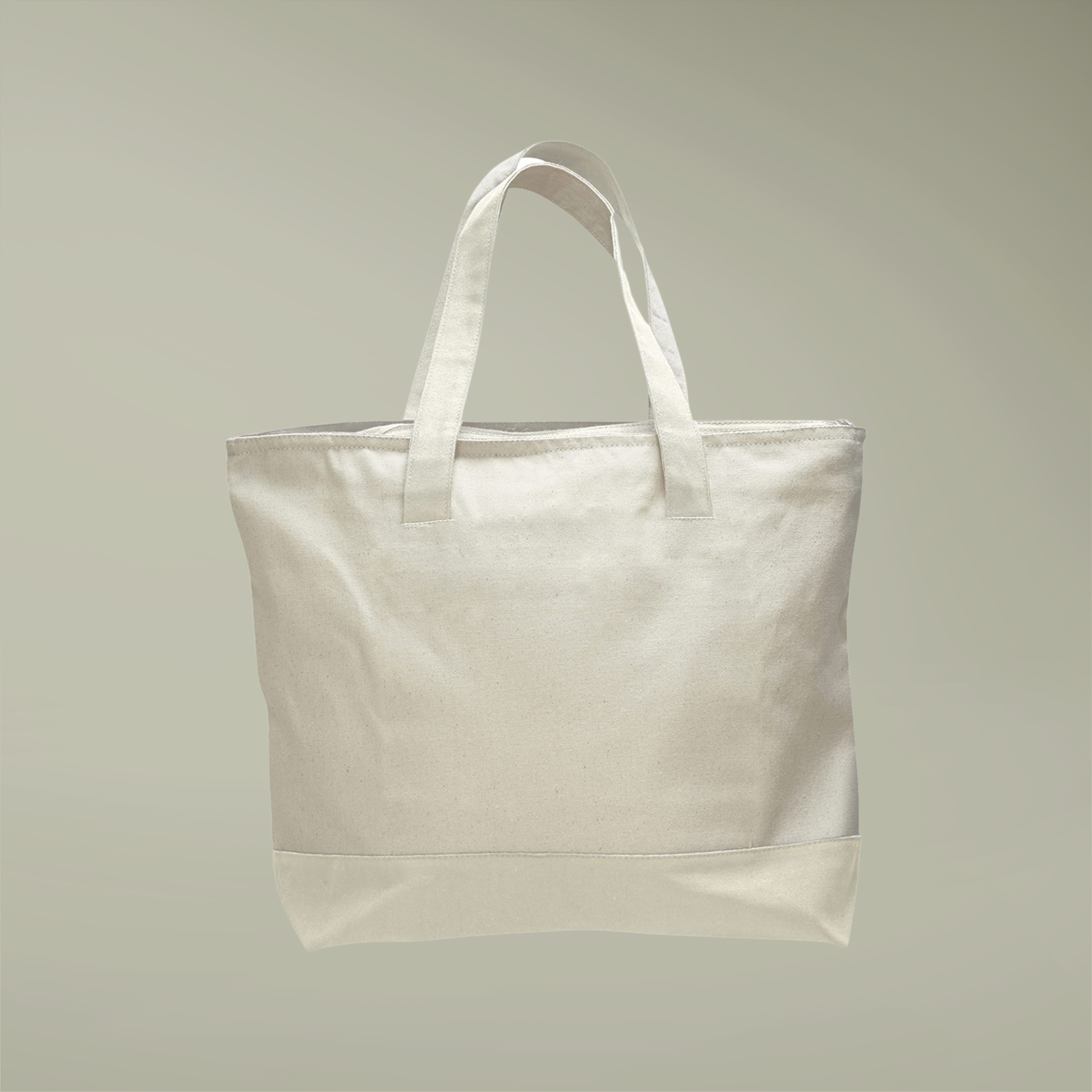 Zippered Canvas Tote